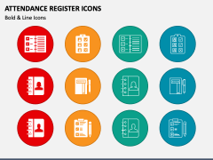 Attendance Register Icons for PowerPoint and Google Slides - PPT Slides