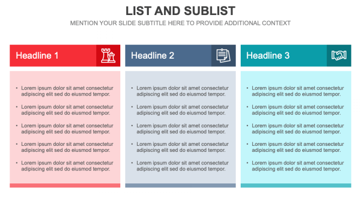 List and Sublist PowerPoint and Google Slides Template - PPT Slides