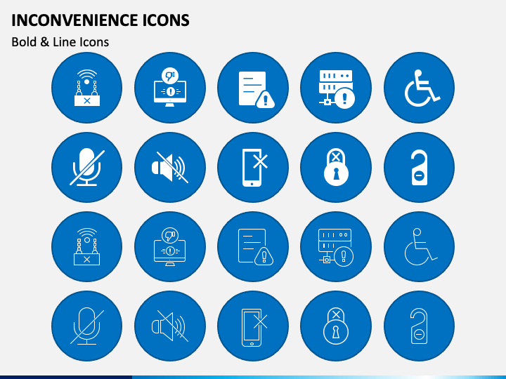 Inconvenience Icons for PowerPoint and Google Slides - PPT Slides