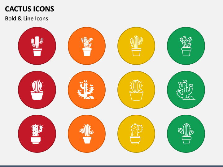 Cactus Icons for PowerPoint and Google Slides - PPT Slides
