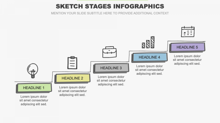 Sketch Stages Infographics for PowerPoint and Google Slides - PPT Slides