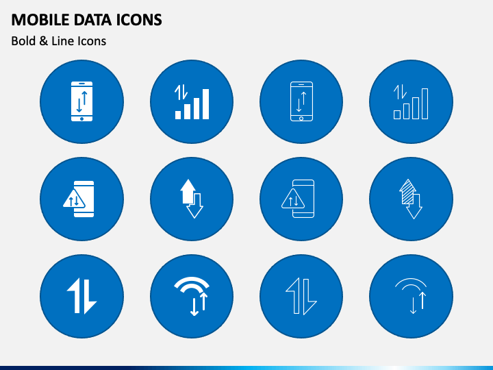 Mobile Data Icons for PowerPoint and Google Slides - PPT Slides