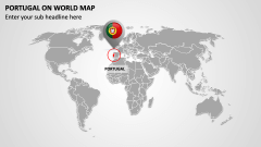 Free - Portugal on World Map for PowerPoint and Google Slides - PPT Slides