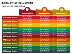 3 by 10 Table Matrix PowerPoint Template - PPT Slides