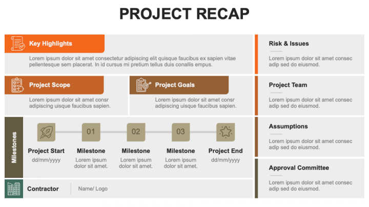 Project Recap PowerPoint and Google Slides Template - PPT Slides