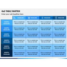 24 Box Matrix (6x4 Table) PowerPoint Template - PPT Slides | SketchBubble
