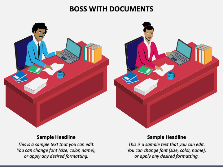 Boss with Documents Illustration for PowerPoint and Google Slides - PPT ...