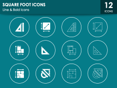 Square Foot Icons for PowerPoint and Google Slides - PPT Slides