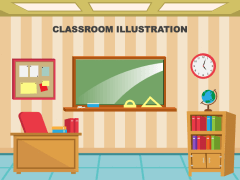 Classroom Illustration for PowerPoint and Google Slides - PPT Slides