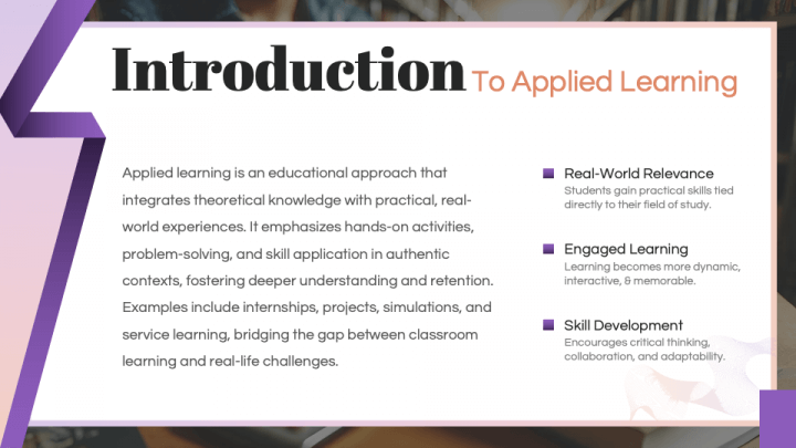 Applied Learning PowerPoint and Google Slides Template - PPT Slides