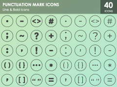 Punctuation Mark Icons for PowerPoint and Google Slides - PPT Slides