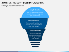 3 Parts Strategy - Bulb infographic PowerPoint Template - PPT Slides