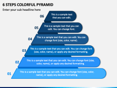 6 Steps Colorful Pyramid PowerPoint and Google Slides Template - PPT Slides