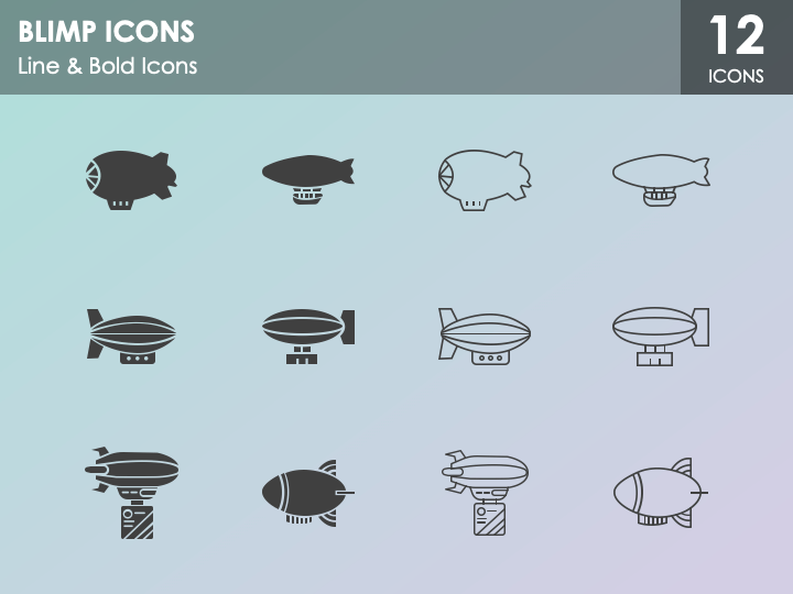Blimp Icons for PowerPoint and Google Slides - PPT Slides