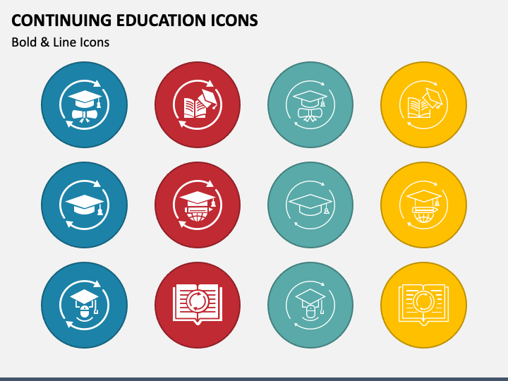 Continuing Education Icons for PowerPoint and Google Slides - PPT Slides