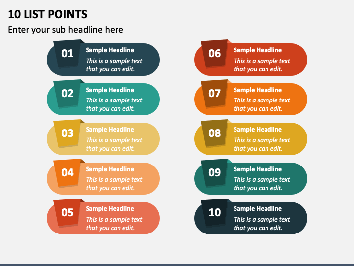 10 List Points PowerPoint Template and Google Slides Theme