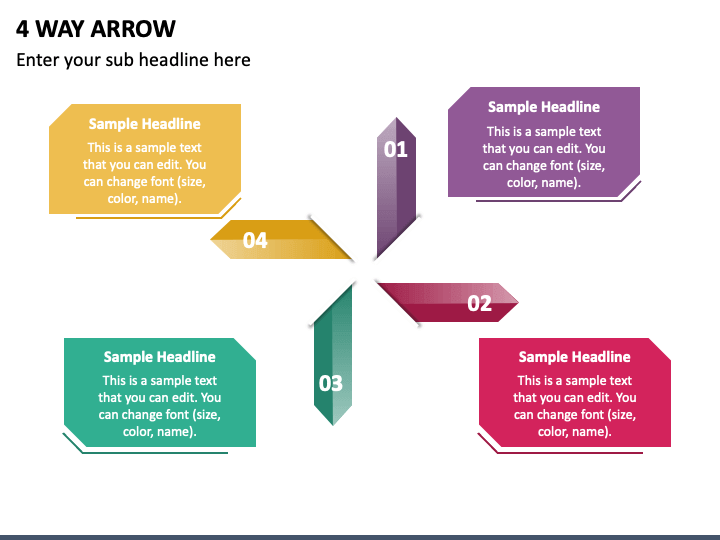 4 Way Arrow PowerPoint Template - PPT Slides