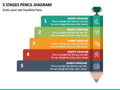 5 Stages Pencil Diagram PowerPoint Template - PPT Slides