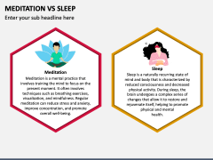 Meditation Vs Sleep PowerPoint and Google Slides Template - PPT Slides