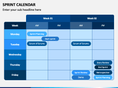 Sprint Calendar PowerPoint and Google Slides Template - PPT Slides