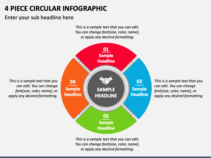 4 Piece Circular Infographic PowerPoint Template and Google Slides Theme