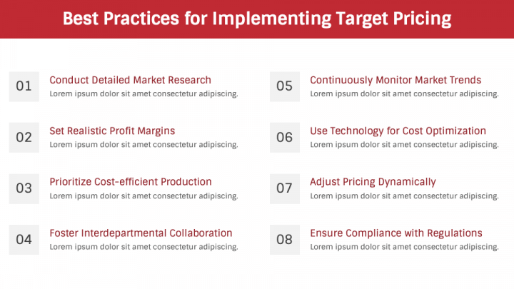 Target Pricing PowerPoint and Google Slides Template - PPT Slides