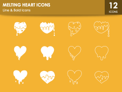 Melting Heart Icons for PowerPoint and Google Slides - PPT Slides