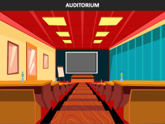 Auditorium Illustration for PowerPoint and Google Slides - PPT Slides