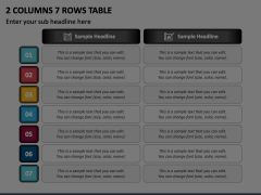 2 Columns 7 Rows Table for PowerPoint and Google Slides - PPT Slides