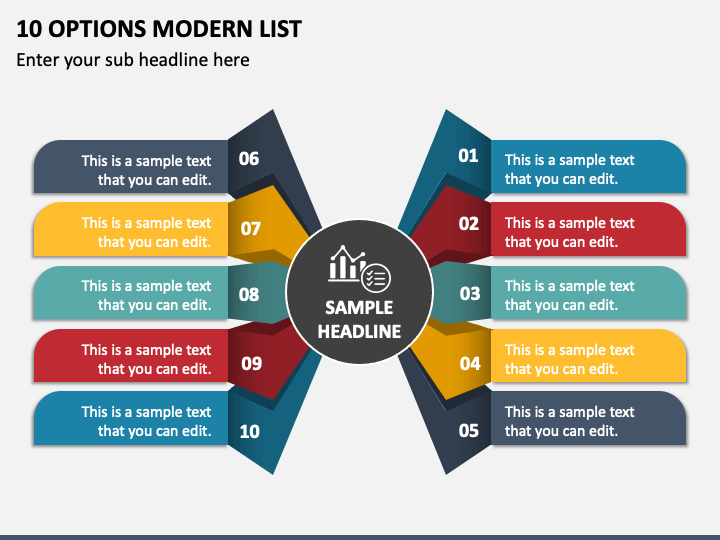 10 Options Modern List PowerPoint Template and Google Slides Theme