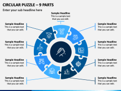 Circular Puzzle - 9 Parts PowerPoint Template - PPT Slides