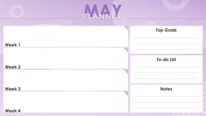 May Planner PowerPoint and Google Slides Template - PPT Slides