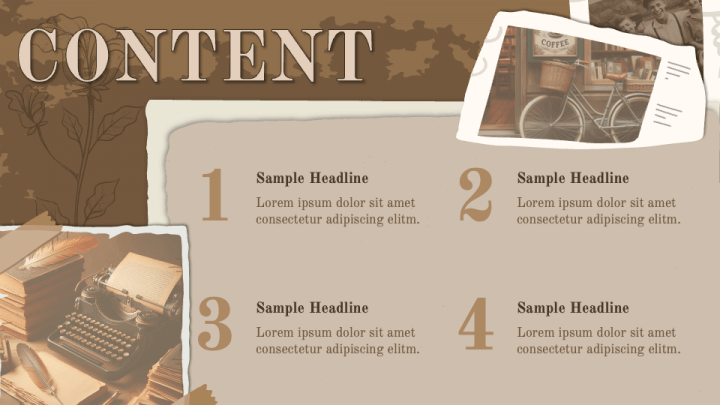 Vintage Vision Board Theme for PowerPoint and Google Slides - PPT Slides