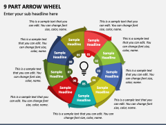 9 Part Arrow Wheel PowerPoint Template and Google Slides Theme
