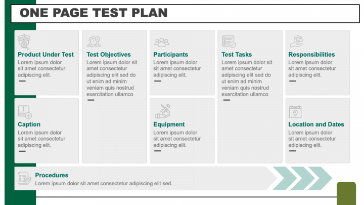 One Page Test Plan PowerPoint and Google Slides Template - PPT Slides