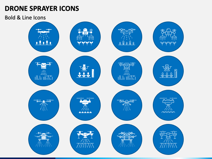 Drone Sprayer Icons for PowerPoint and Google Slides - PPT Slides