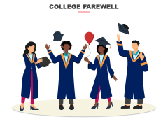 College Farewell Illustration for PowerPoint and Google Slides - PPT Slides