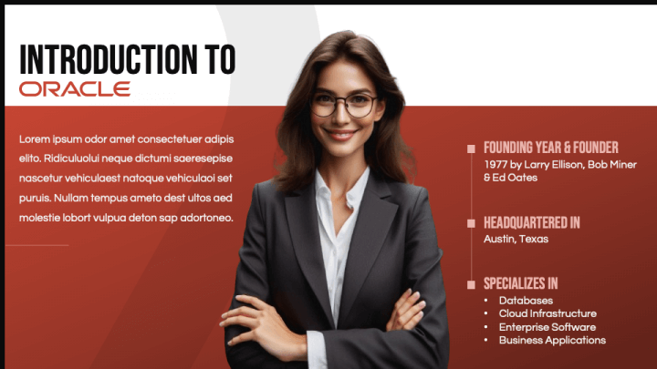 Free - Oracle Case Study PowerPoint and Google Slides Template - PPT Slides