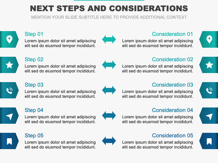 Next Steps and Considerations PowerPoint and Google Slides Template