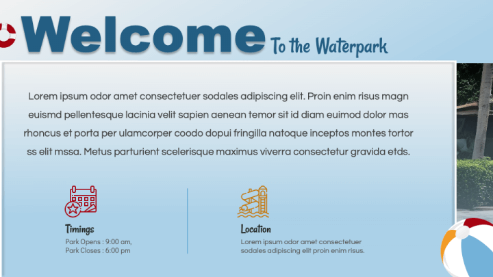 Free - Water Park Theme for PowerPoint and Google Slides - PPT Slides