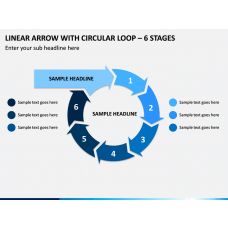 Linear Arrow Lists with 6 Options PowerPoint Slide
