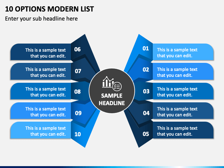 10 Options Modern List PowerPoint Template and Google Slides Theme