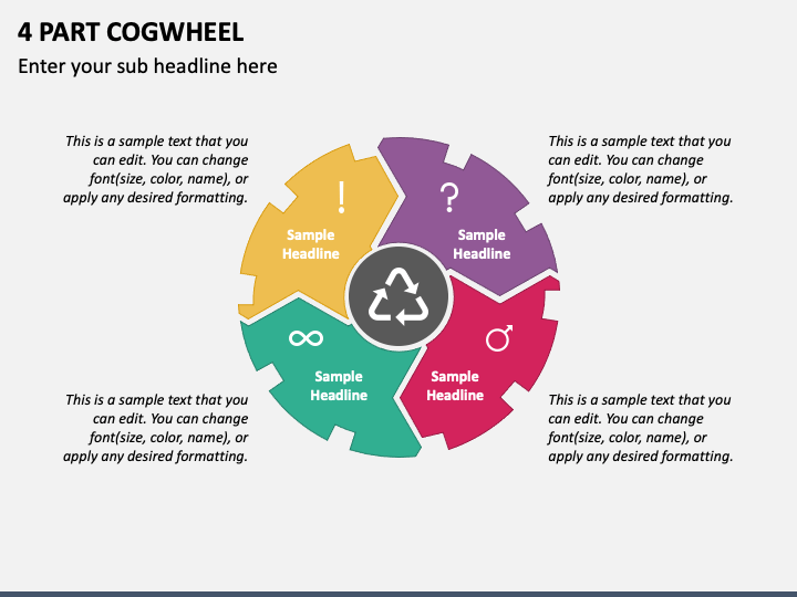4 Part Cogwheel PowerPoint Template and Google Slides Theme
