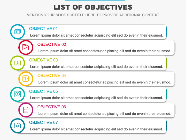 List of Objectives PowerPoint and Google Slides Template - PPT Slides