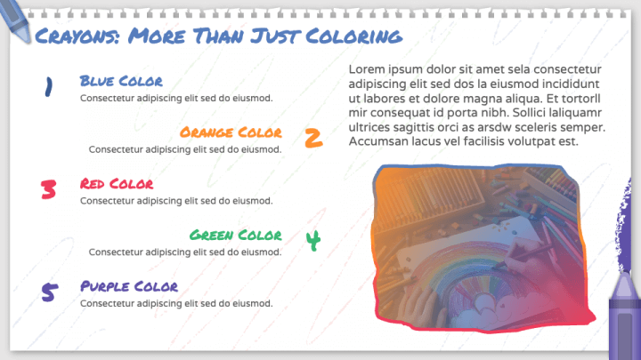 Free - Crayons Theme for PowerPoint and Google Slides