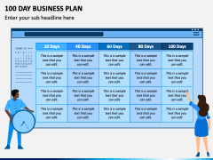 100 Day Business Plan PowerPoint and Google Slides Template - PPT Slides