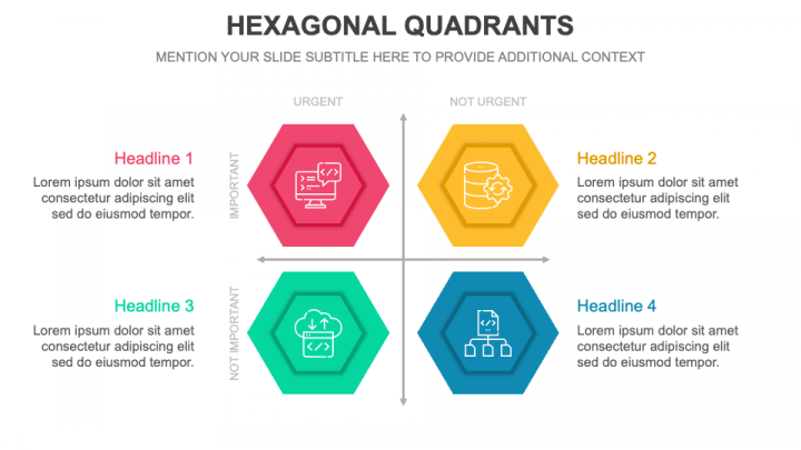 Hexagonal Quadrants PowerPoint and Google Slides Template - PPT Slides
