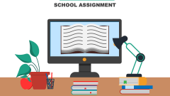 School Assignment Illustration for PowerPoint and Google Slides
