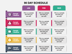 90 Day Schedule PowerPoint and Google Slides Template - PPT Slides