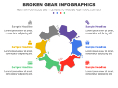Broken Gear Infographics for PowerPoint and Google Slides